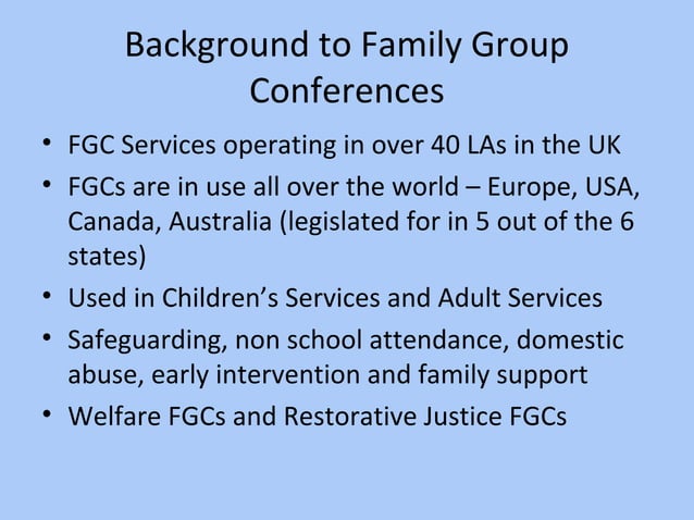 Family group conferences – Kate Parkinson (ppt, 210 kb) | PPT | Daycare ...