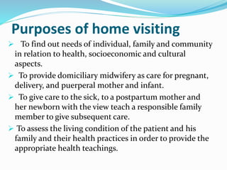 Family health care settings home visit (Unit - VI) | PPTX
