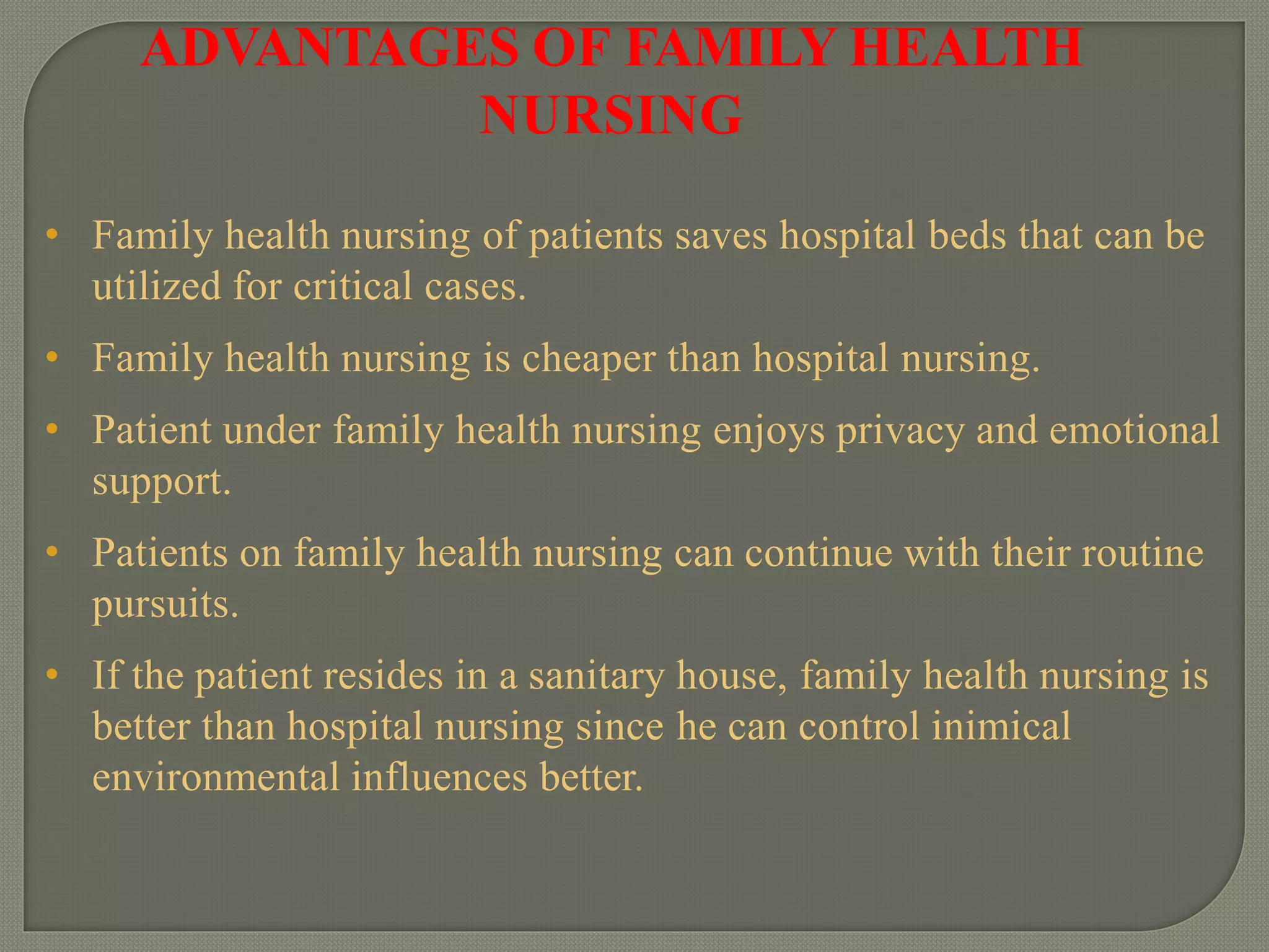Family Health Nursing care | PPTX