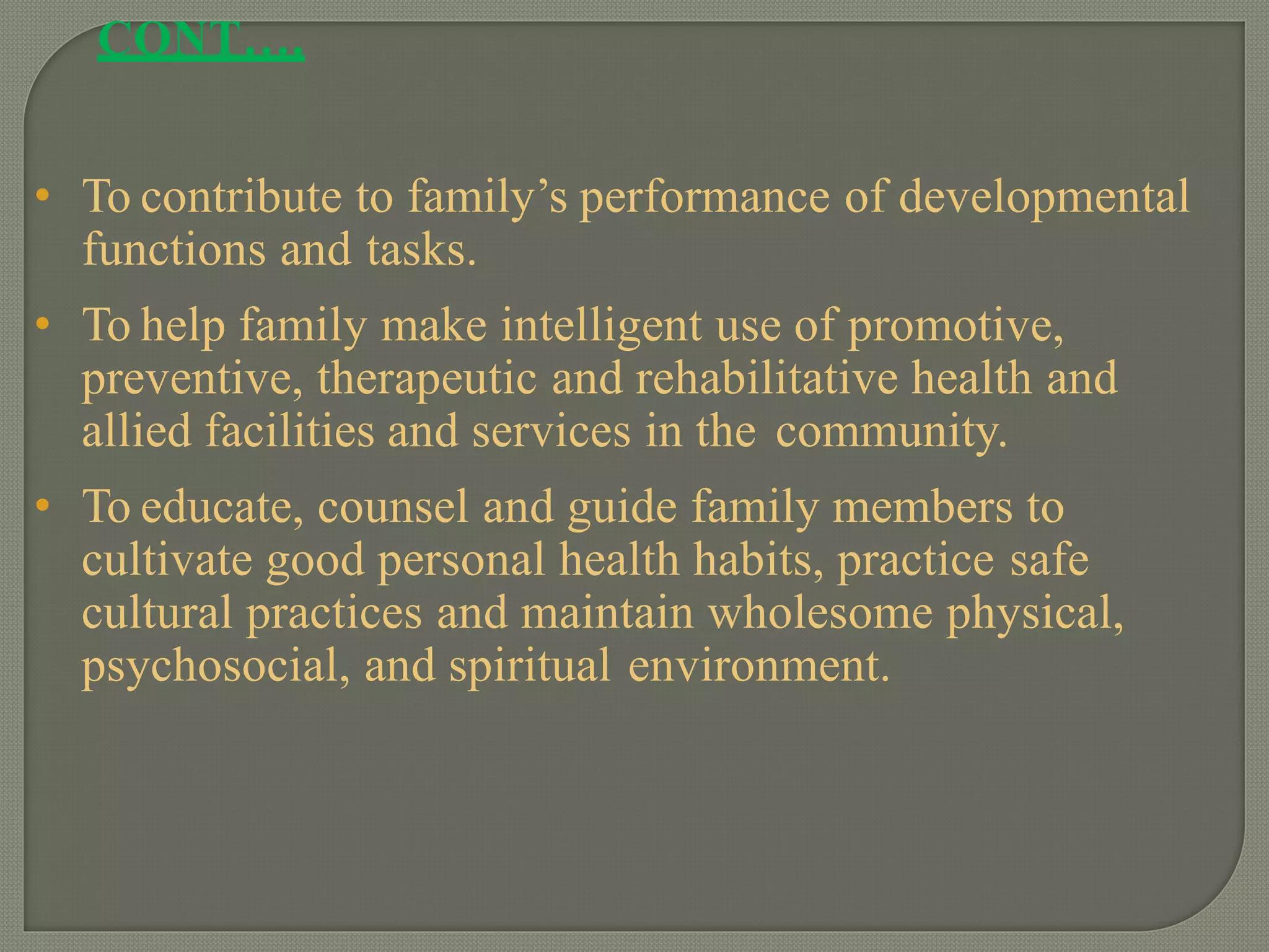 Family Health Nursing care | PPTX