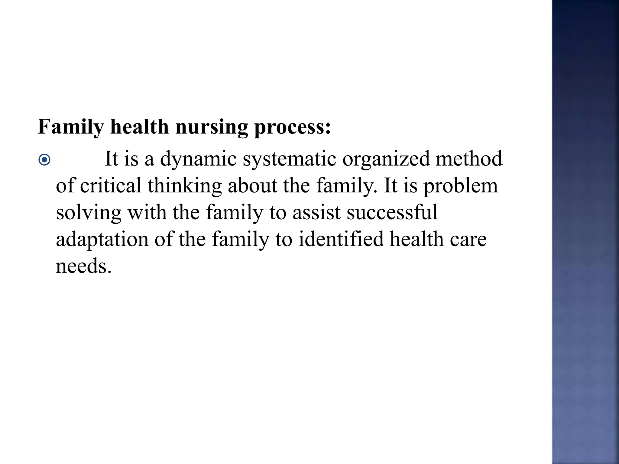 Family health nursing process | PPTX