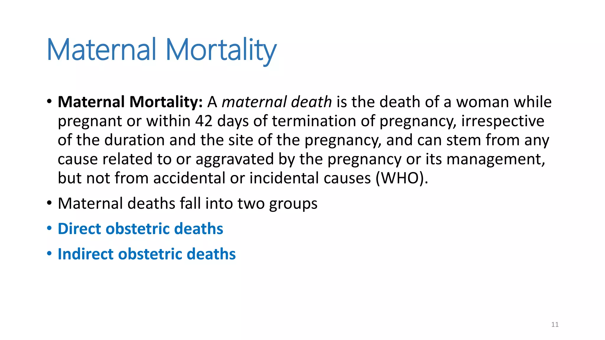 Maternal and Neonatal morbidity and Mortality | PPTX