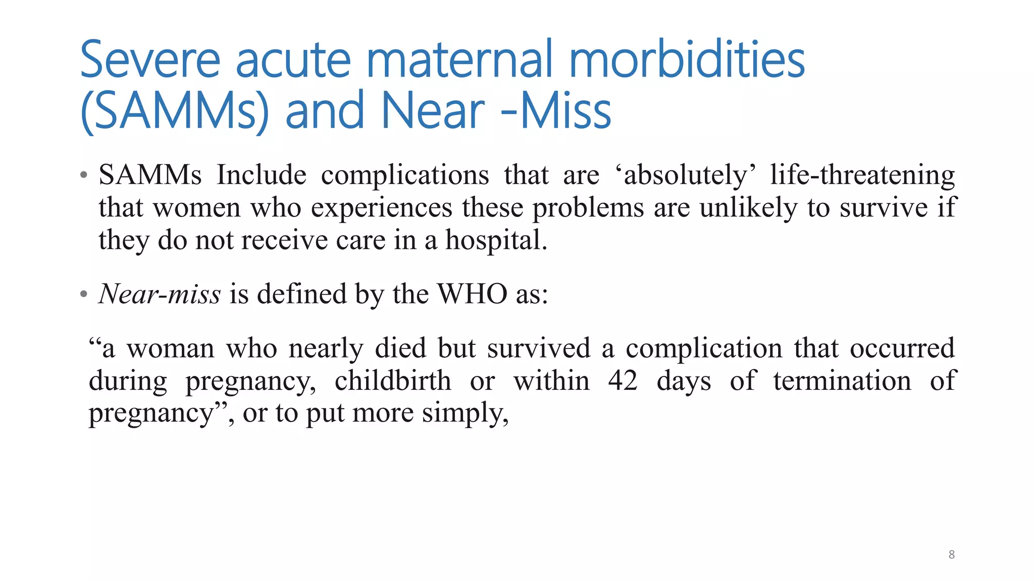 Maternal and Neonatal morbidity and Mortality | PPTX