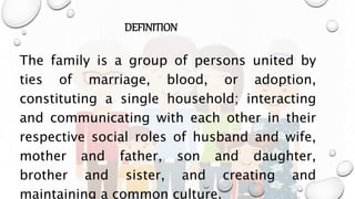 FAMILY HEALTH SERVICES ppt types purpose | PPT