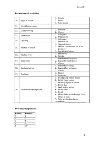 Family health survey format | DOCX