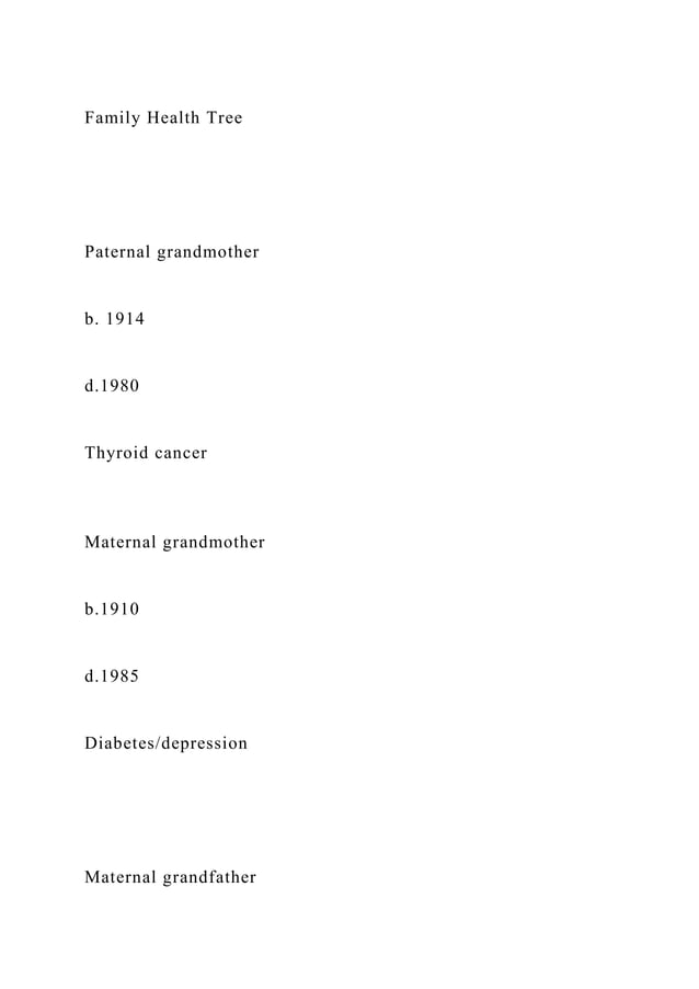 Family Health TreePaternal grandmotherb. 1914d.docx