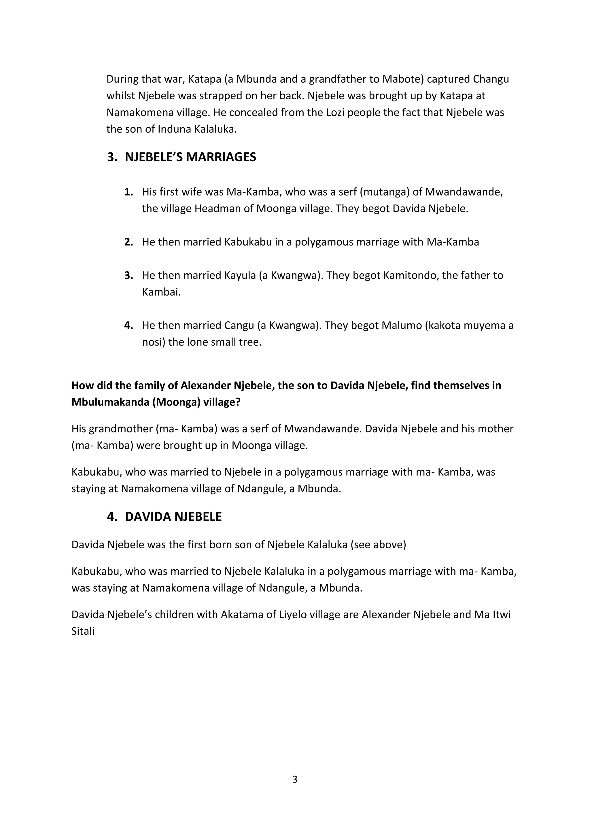 Family history book of Ruth Mulela Njebele | PDF