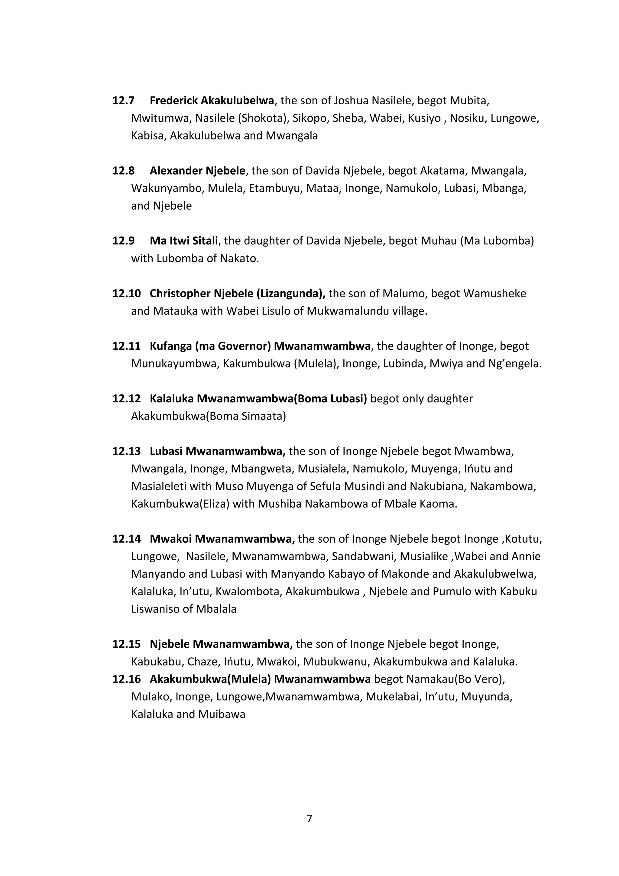 Family history book of Ruth Mulela Njebele | PDF