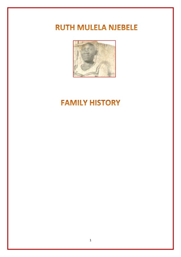 Family history book of Ruth Mulela Njebele | PDF
