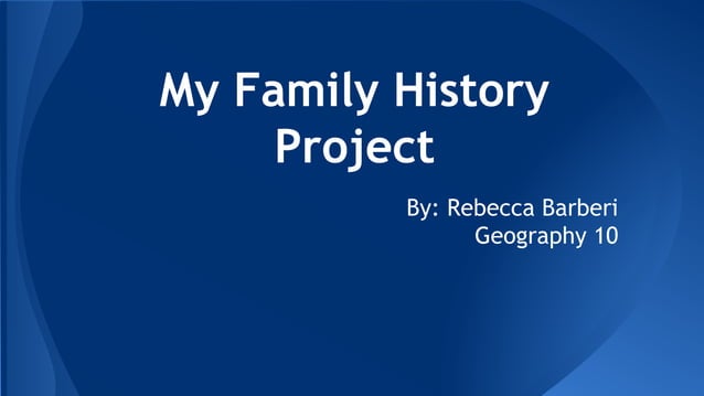 Family history project | PDF
