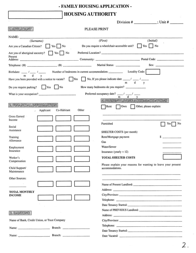 Family housing application | PDF