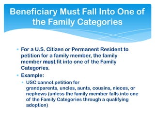 Family Immigration Categories | PPTX