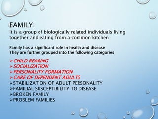 Family in health and disease noel | PPTX