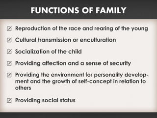 Family in Socialization (পরিবার) | PDF