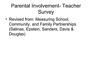 Family involvement survey data presentation | PPT