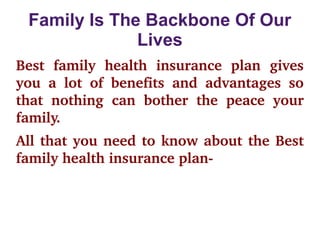 Family is the backbone of our lives | PPT