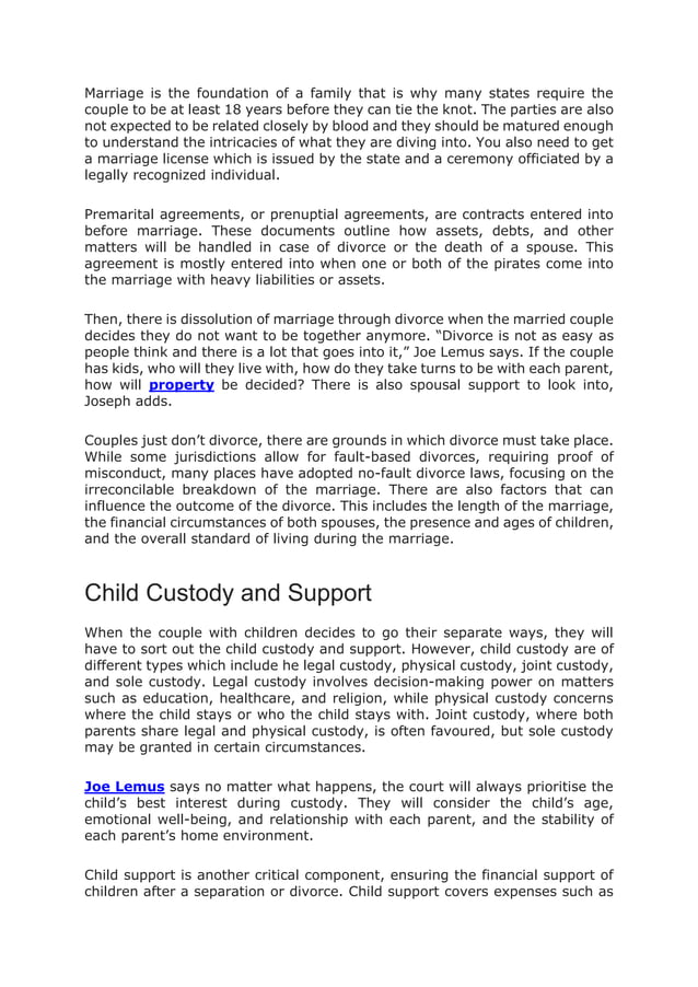 Joe Lemus | Understanding What It Entails | PDF