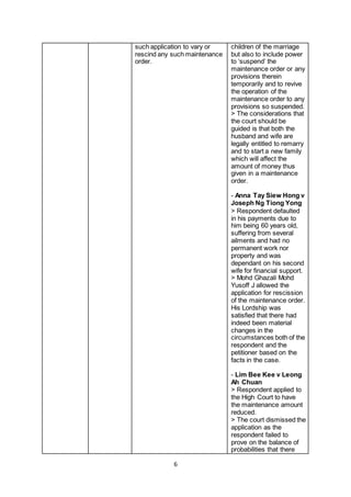 Family law notes - Maintenance of spouse | DOCX