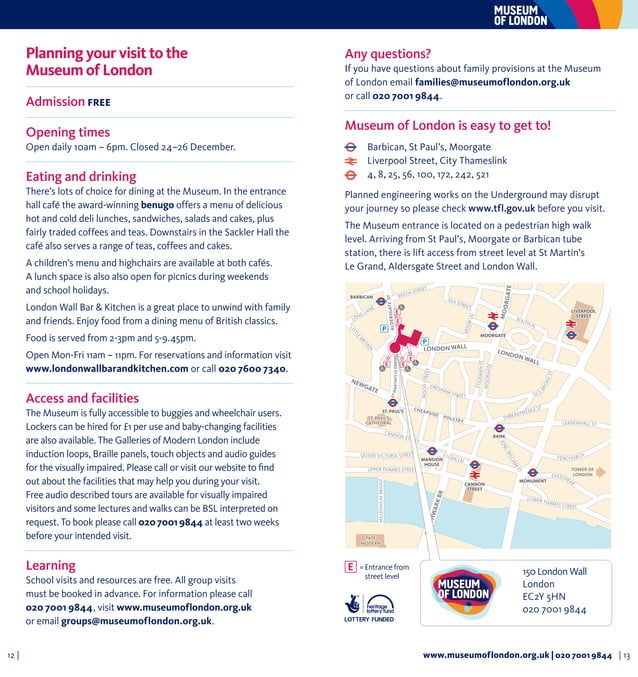 Museum of London Family events leaflet | PDF