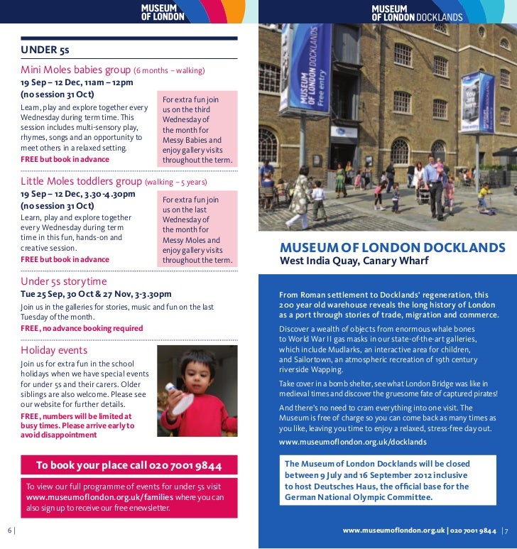 Museum of London Family events leaflet