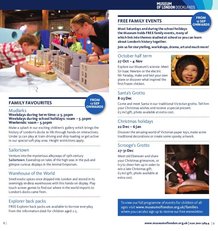 Museum of London Family events leaflet