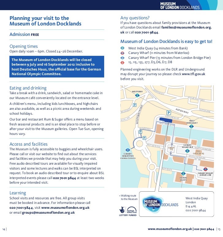 Museum of London Family events leaflet