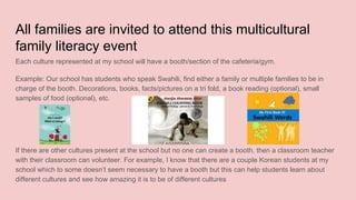 Family Literacy & Multicultural Event | PDF