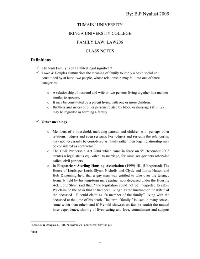 Family lw iringa university college | PDF