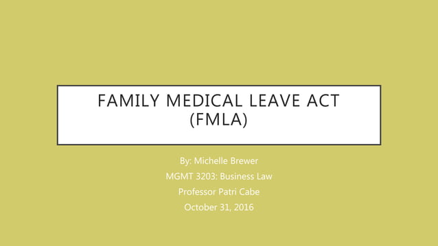 Family medical leave act (fmla) | PPT