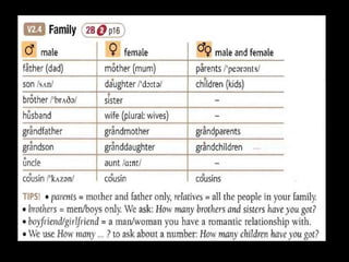 Family members and words to describe people | PPTX