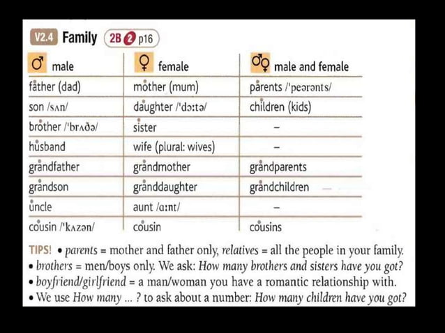 Family members and words to describe people | PPT