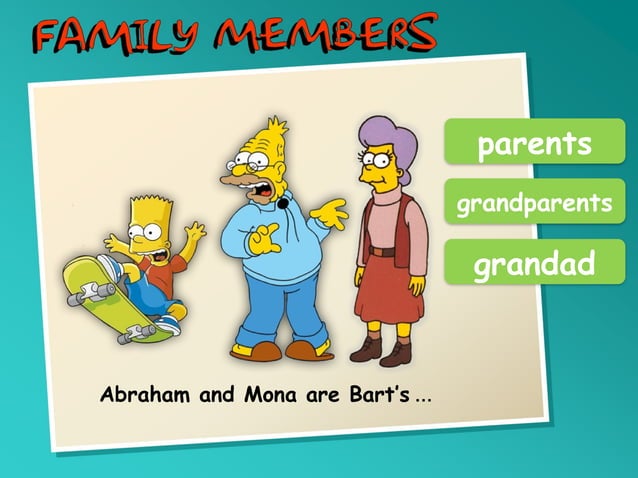 FAMILY MEMBERS Simpsons. CLASE DE INGLE MAESTRIA | PPT