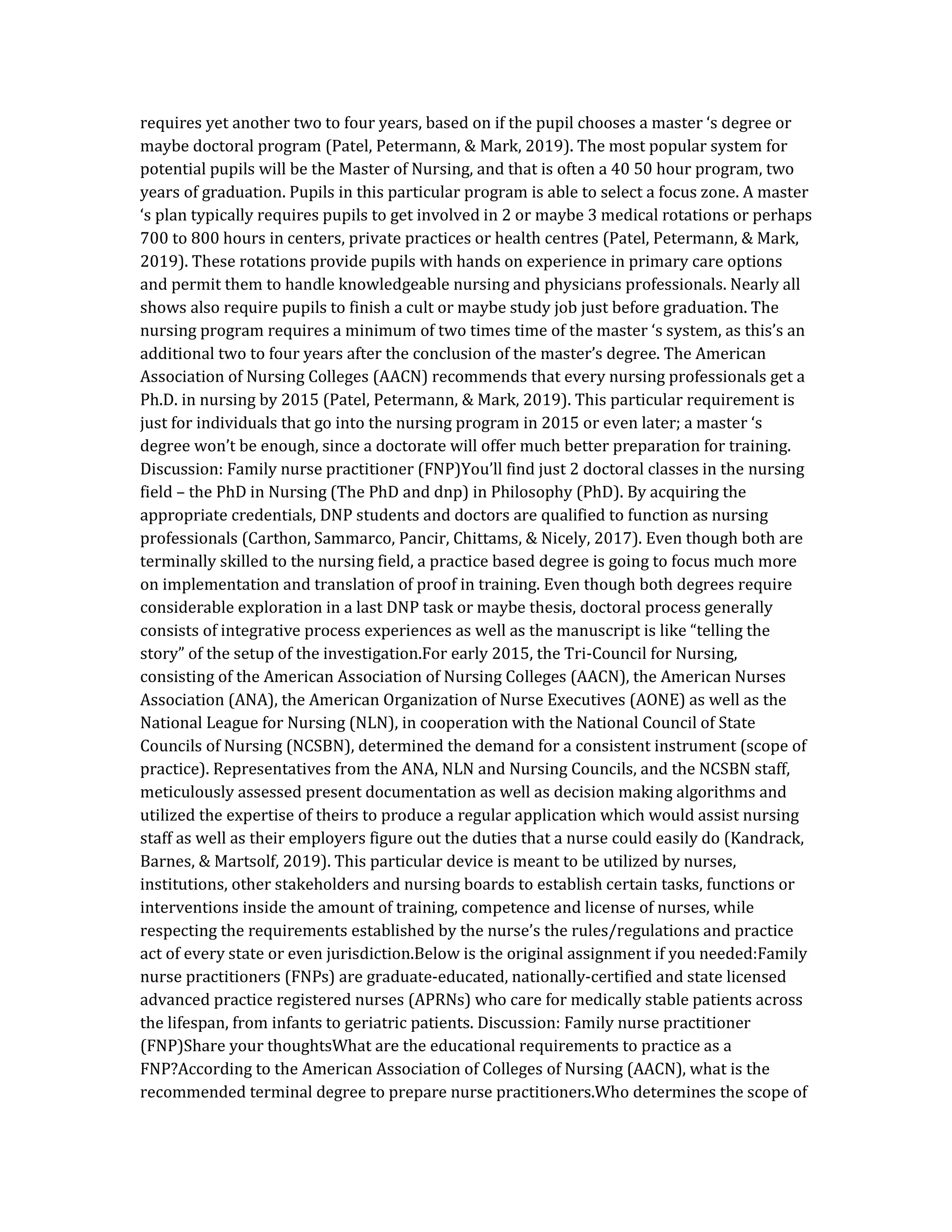 Family Nurse Practitioner.docx | Postgraduate Education | College Education