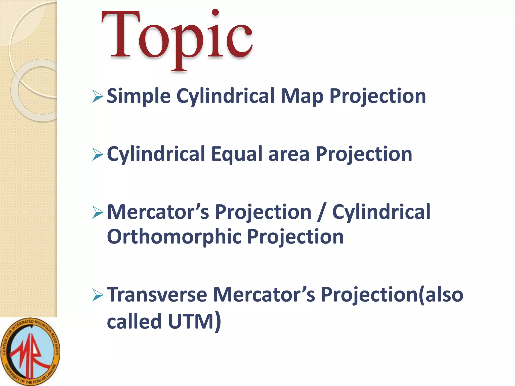 Family of cylindrical map projection | PPTX