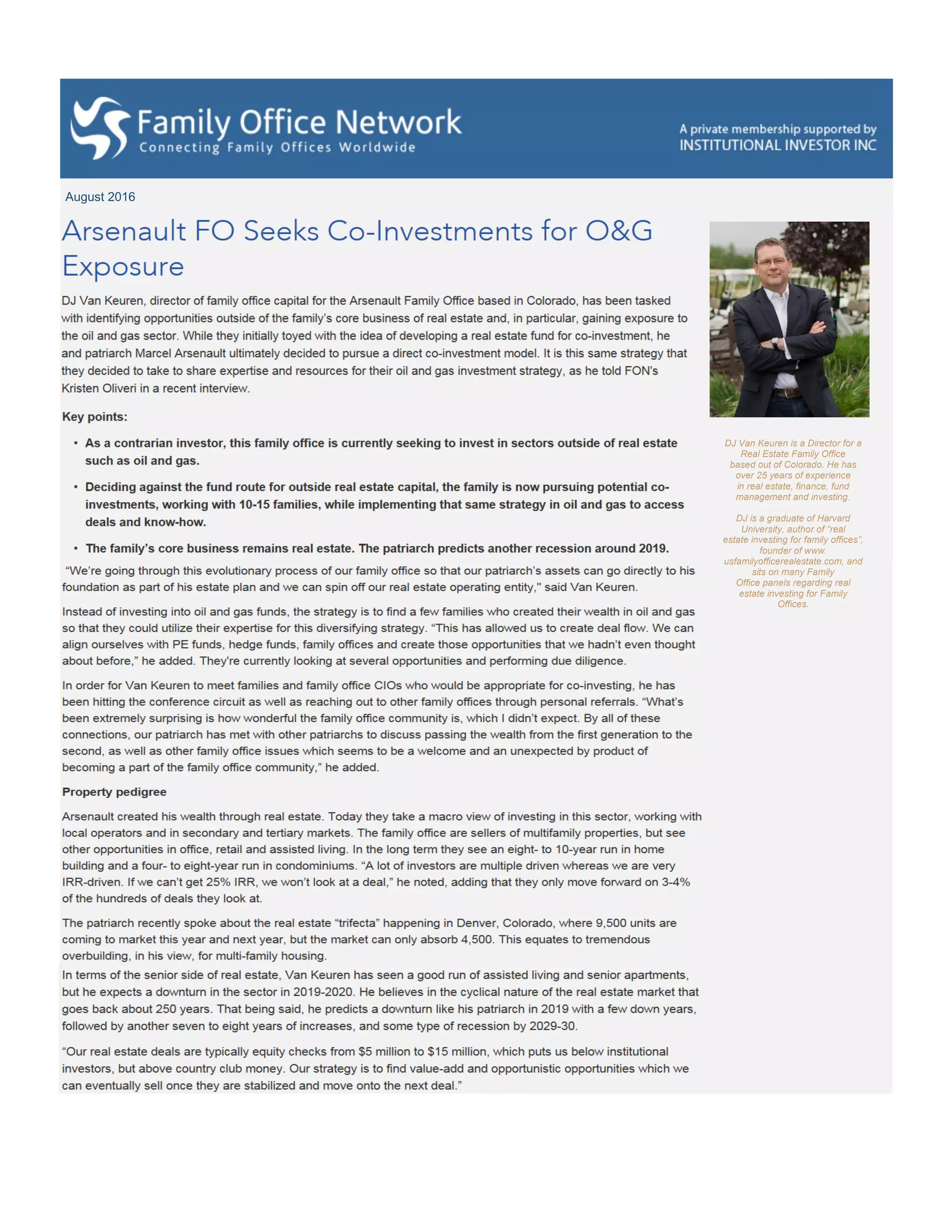 Family Office Network Article | PDF | Real Estate Industry | Industries