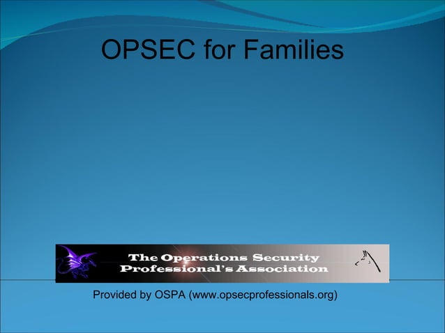 OPSEC for Families | PPT
