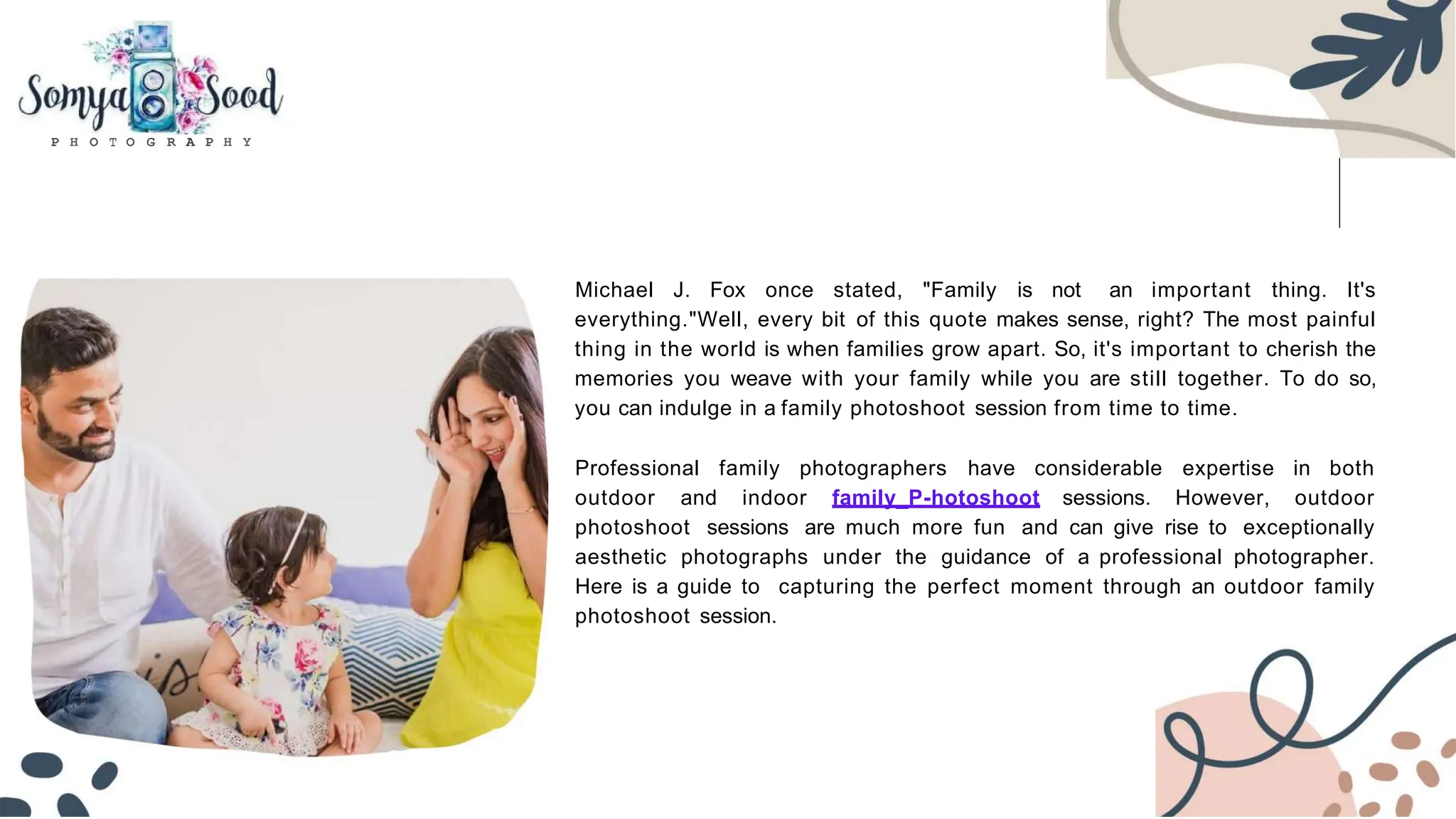 Outdoor Family Photoshoot: A Guide to Capturing the Perfect Moment | PPTX