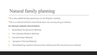 family planning methods.pptx- kindly refer | PPT