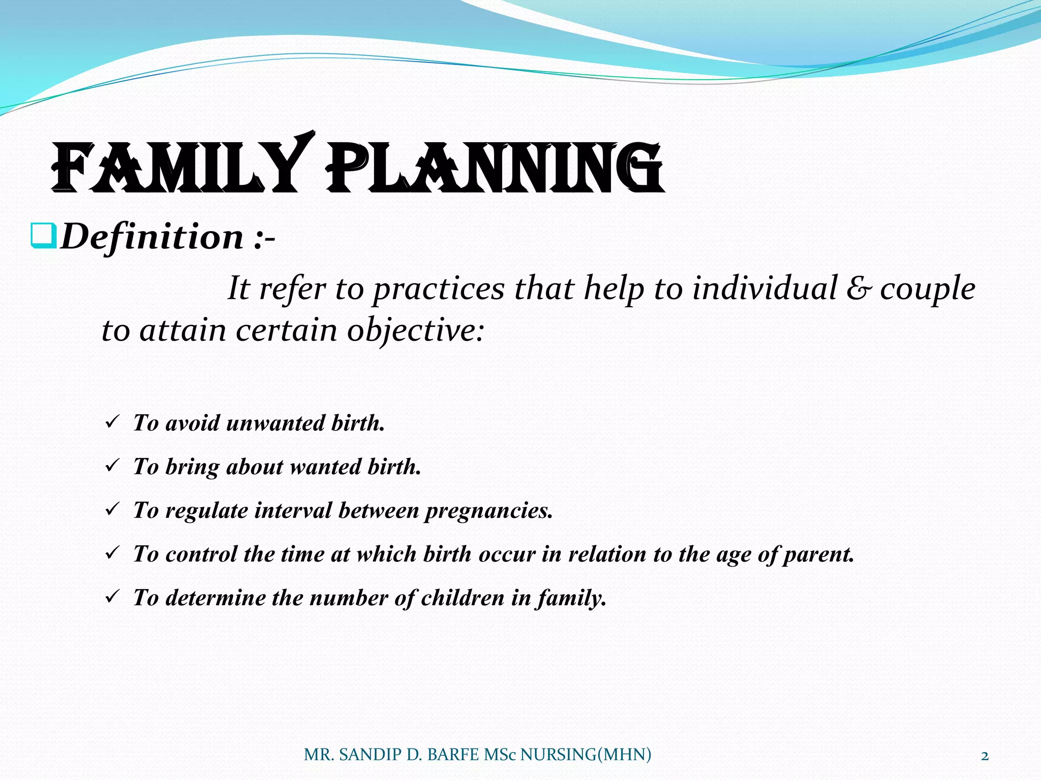 Family planning Methods | PDF