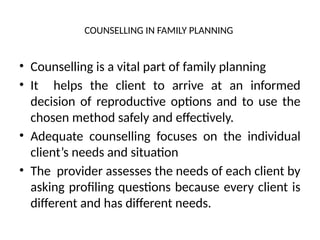 FAMILY Planning integrated reproductive health | PPTX