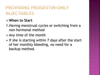 FAMILY PLANNING - injectables.ppt | Pregnancy | Reproductive Health
