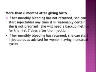 FAMILY PLANNING - injectables.ppt | Pregnancy | Reproductive Health