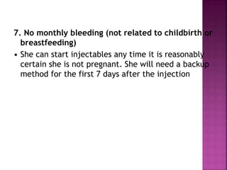 FAMILY PLANNING - injectables.ppt | Pregnancy | Reproductive Health