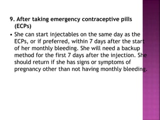 FAMILY PLANNING - injectables.ppt | Pregnancy | Reproductive Health