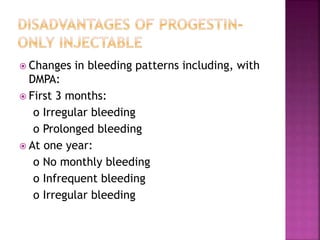 FAMILY PLANNING - injectables.ppt | Pregnancy | Reproductive Health