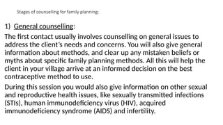 family planning counselling ppt for B.Sc Nursing Students | PPTX