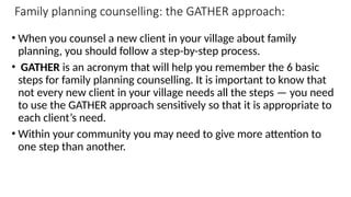 family planning counselling ppt for B.Sc Nursing Students | PPTX