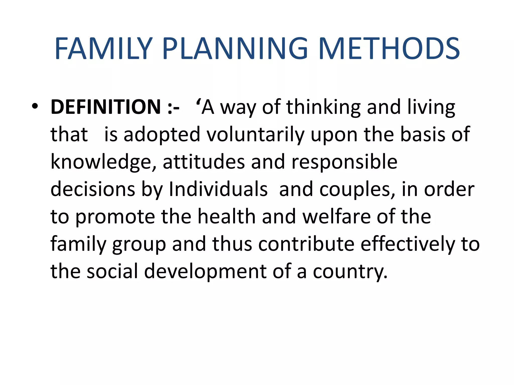 Family planning method | PPTX