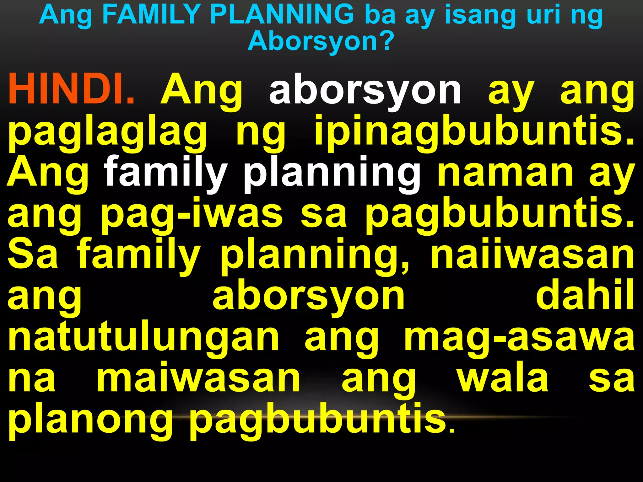 Family Planning: Pagpaplano ng Pamilya | PPTX