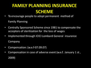 Family planning schemes in india | PPTX